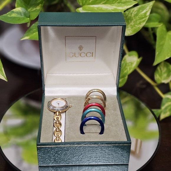 Gucci | Accessories | 0883002gucci Watch With 6 Interchangeable Bezel ...